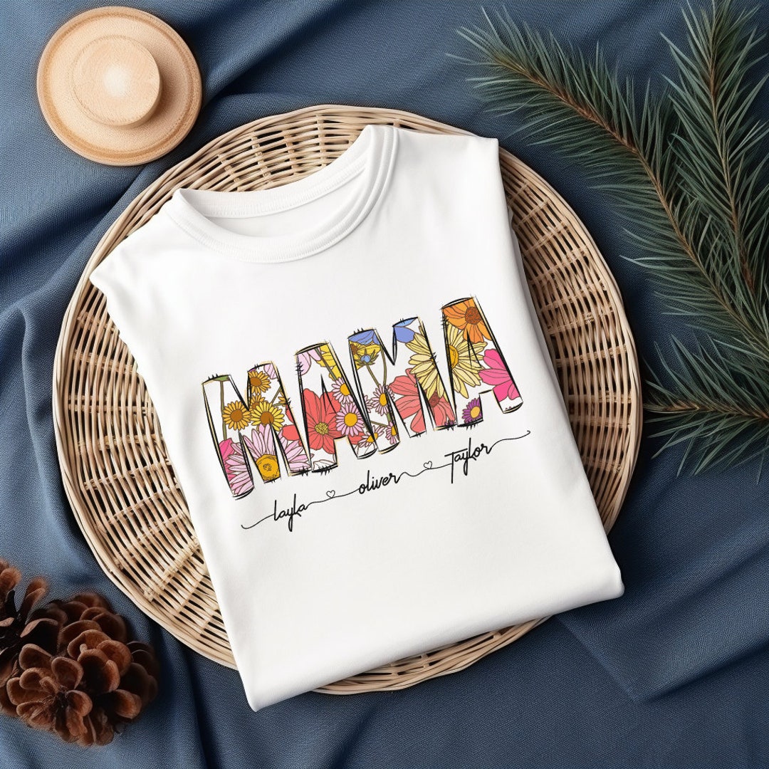 Floral Mama PNG, Mama Flower PNG, Mama Flower With Kids Names, Mama ...