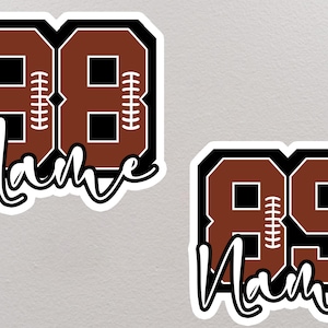 Custom Football Number Name Sticker Personalized Football Team Decal ...