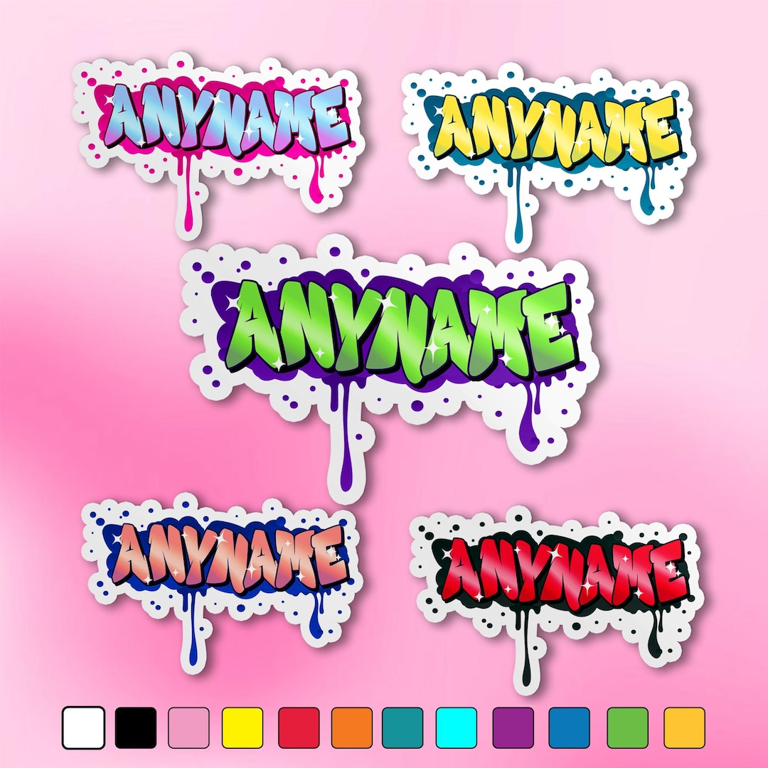 Custom Name Graffiti Street Style Hip Hop Yk2 Retro Stickers ...