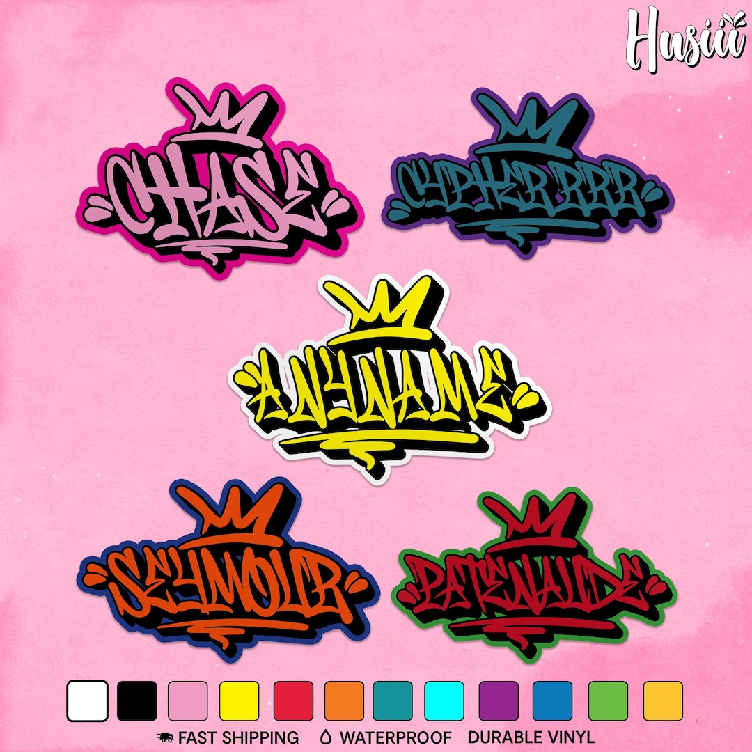 Custom Graffiti Name Decal Sticker, Personalized Graffiti Name Decal ...