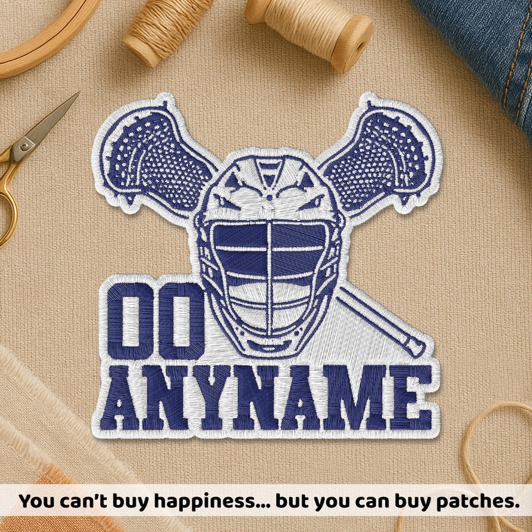 Custom Lacrosse Sports Player Patch, Personalized Lacrosse Name and ...
