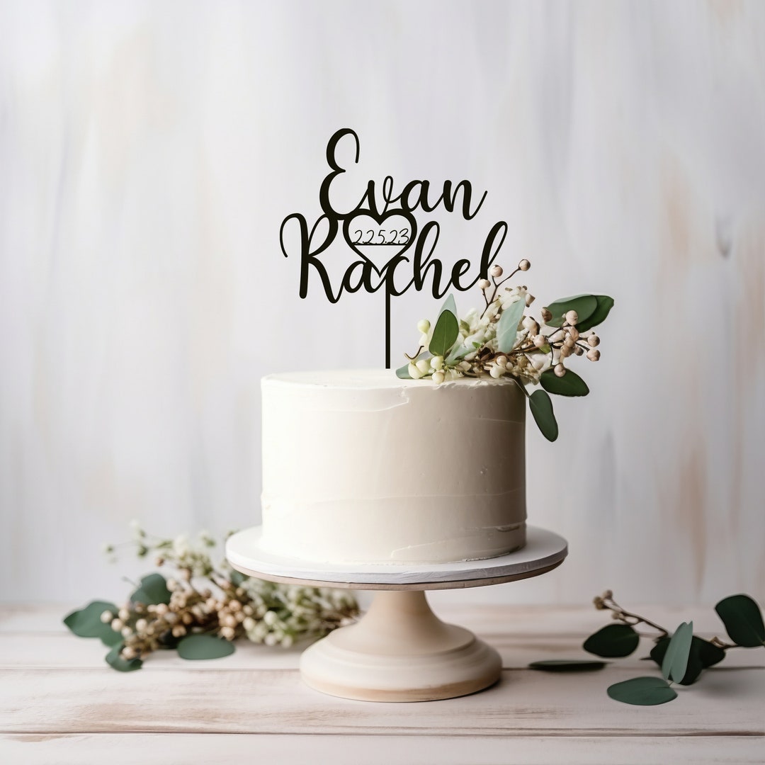 Personalized Cake Topper for Wedding, Gold Cake Topper, Custom Your ...