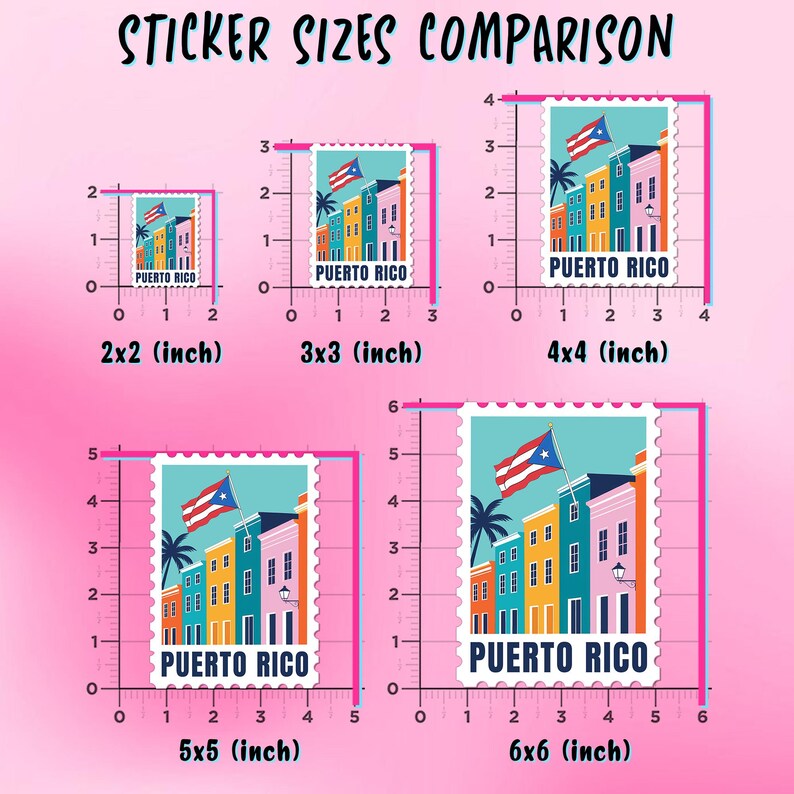 Puerto Rico Sticker, Stamp Country Flag Island Mountains Traveling ...