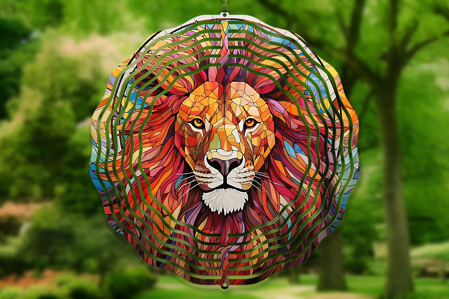 Stained Glass Lion Wind Spinner PNG Lion Stained Glass - Etsy