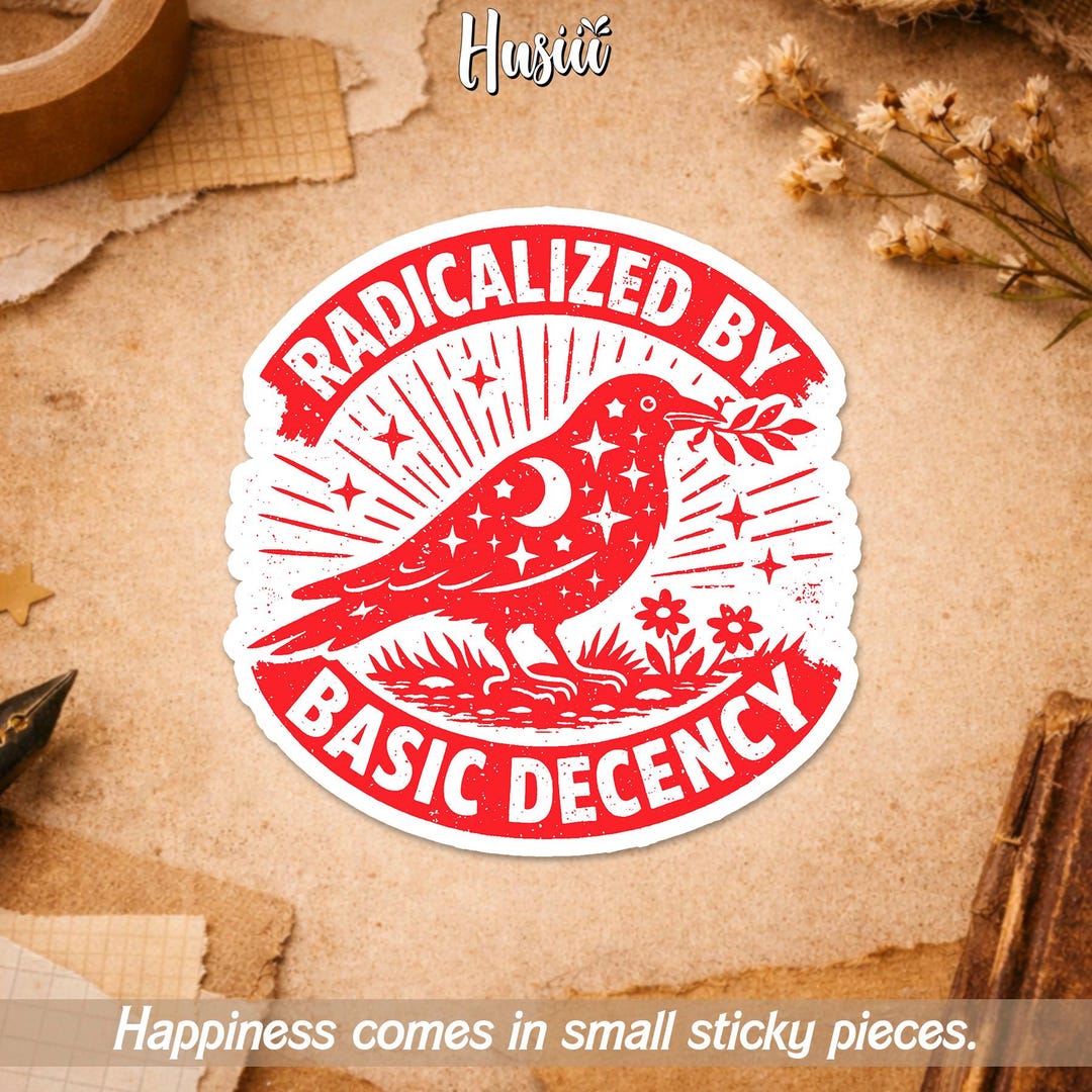 Radicalized by Basic Decency Sticker, Political Equality Social Justice ...
