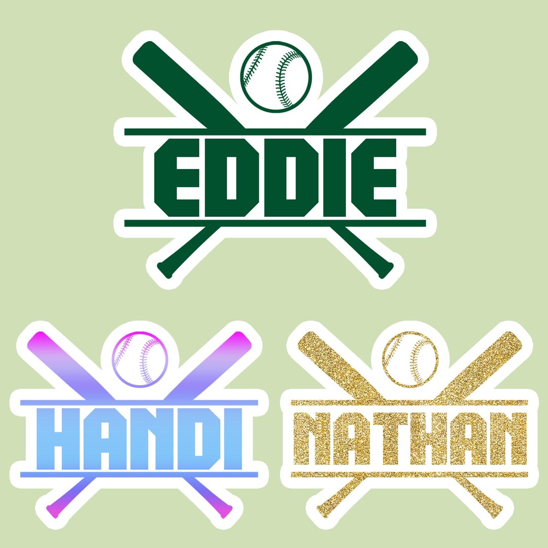 Custom Baseball Bat Name Softball Sport Team Name Sticker Personalized ...