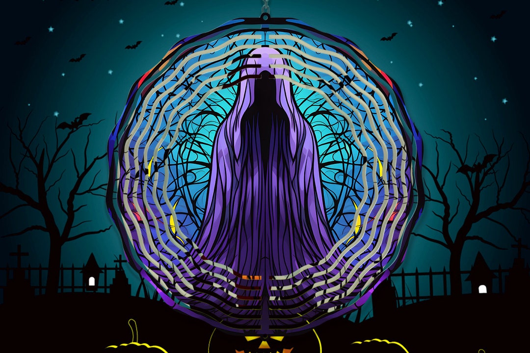 Halloween Stained Glass Ghost Wind Spinner Sublimation Design - Etsy