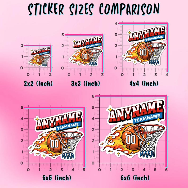 Custom Basketball Name Sticker, Personalized Basketball Team Name ...