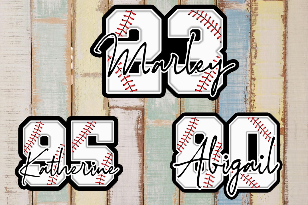 Custom Number Name Baseball Sticker Sport Waterproof Die-cut Vinyl ...