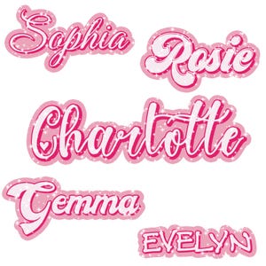 Custom Name Pink Doll Style Sticker 90s Cute Die-cut Vinyl Sticker ...
