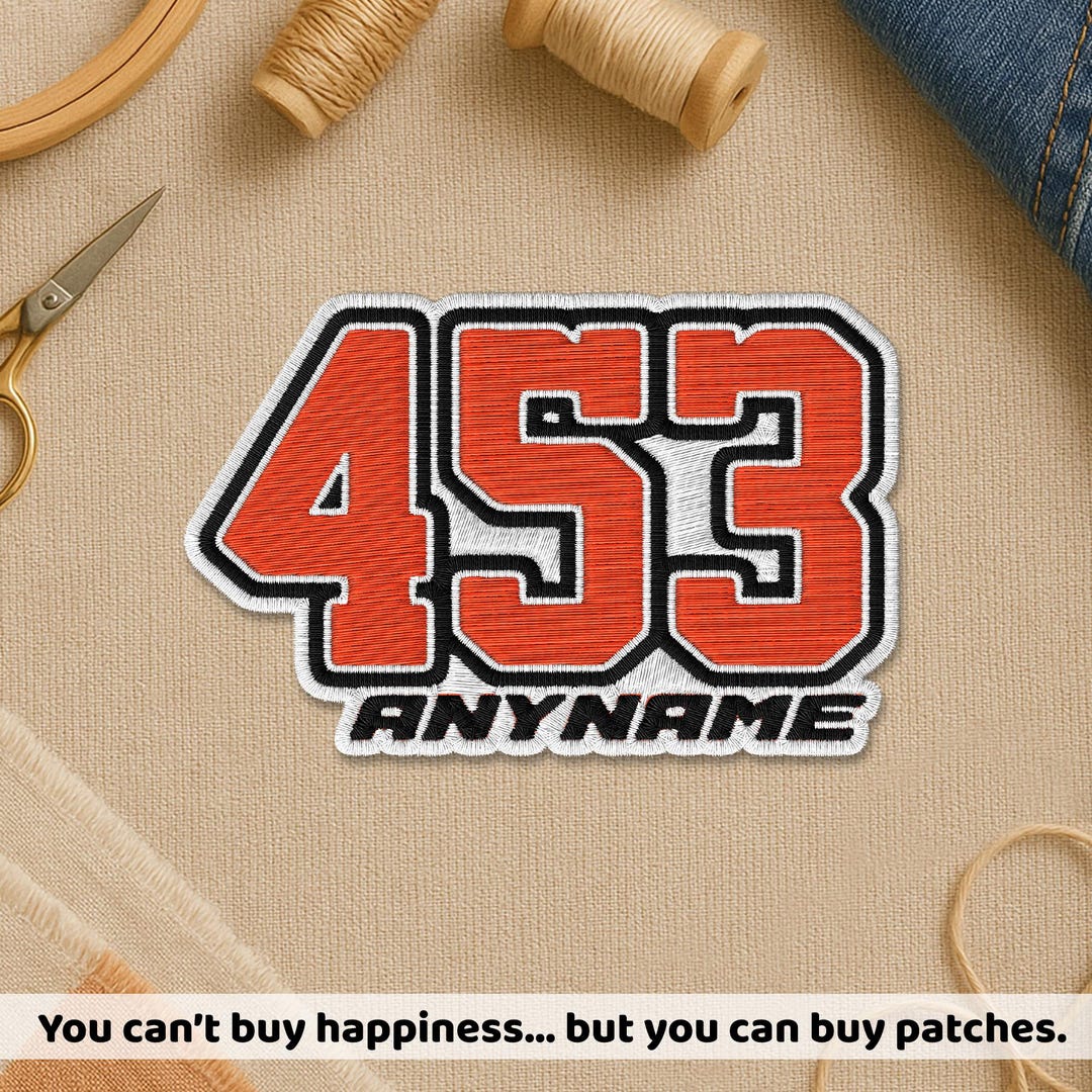 Custom Racing Racer Name and Number Embroidered Patch, Personalized ...