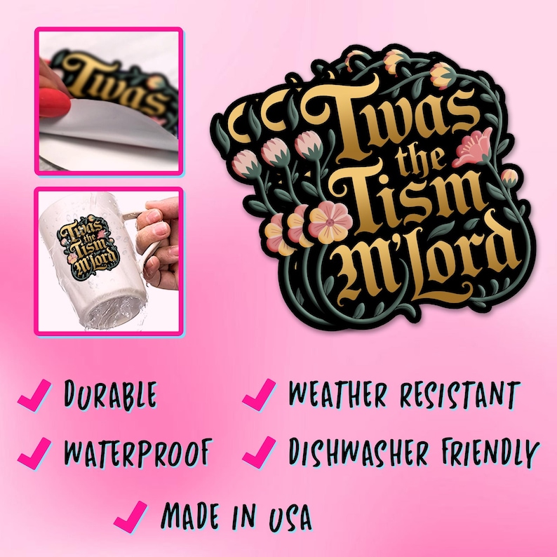 Twas the Tism M‘lord Sticker, Autism Awareness ADHD Mental Health ...