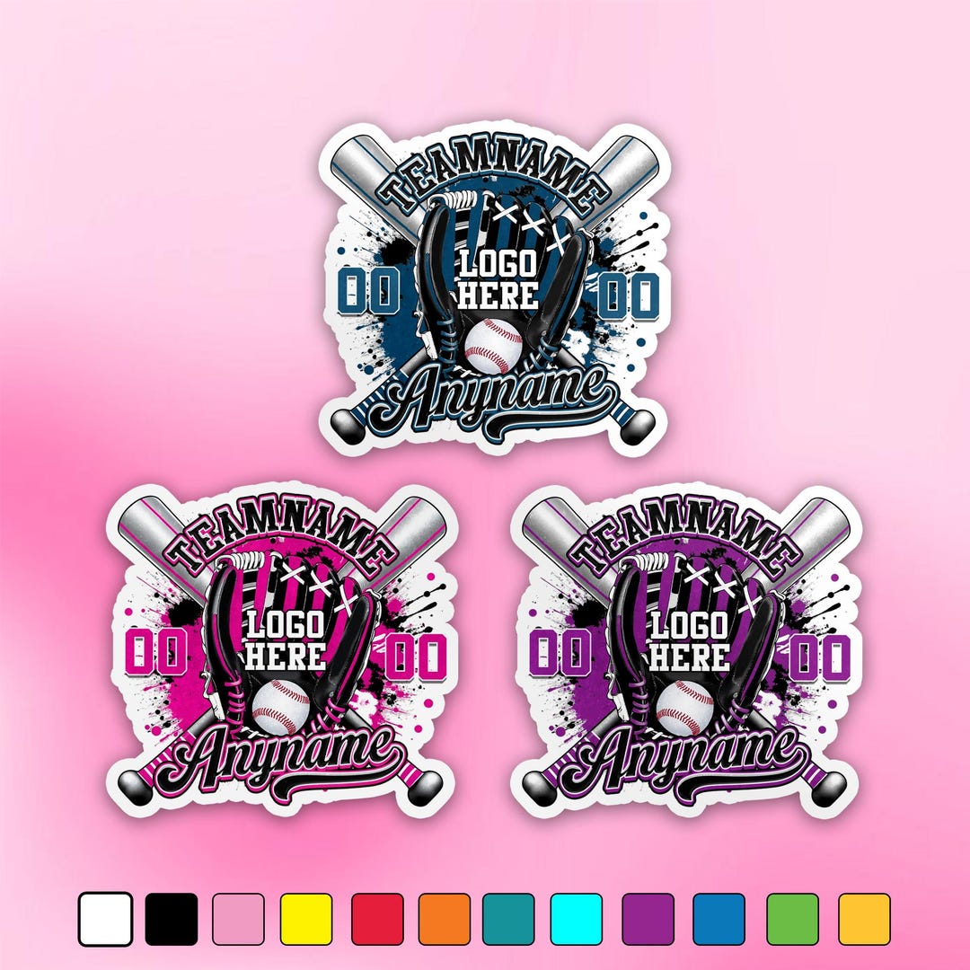 Custom Baseball Mom Sports Sticker, Personalized Baseball Softball Team ...