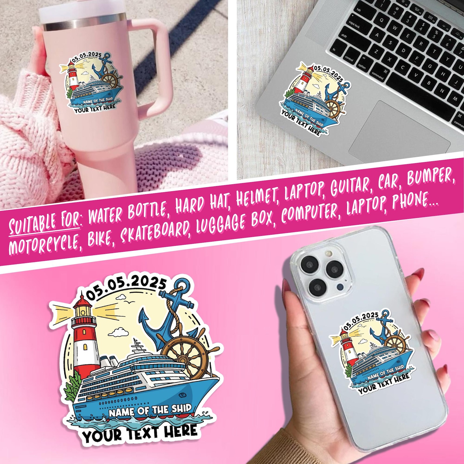 Custom Family Cruise Sticker, Personalized Cruises Summer Trip, Outdoor ...