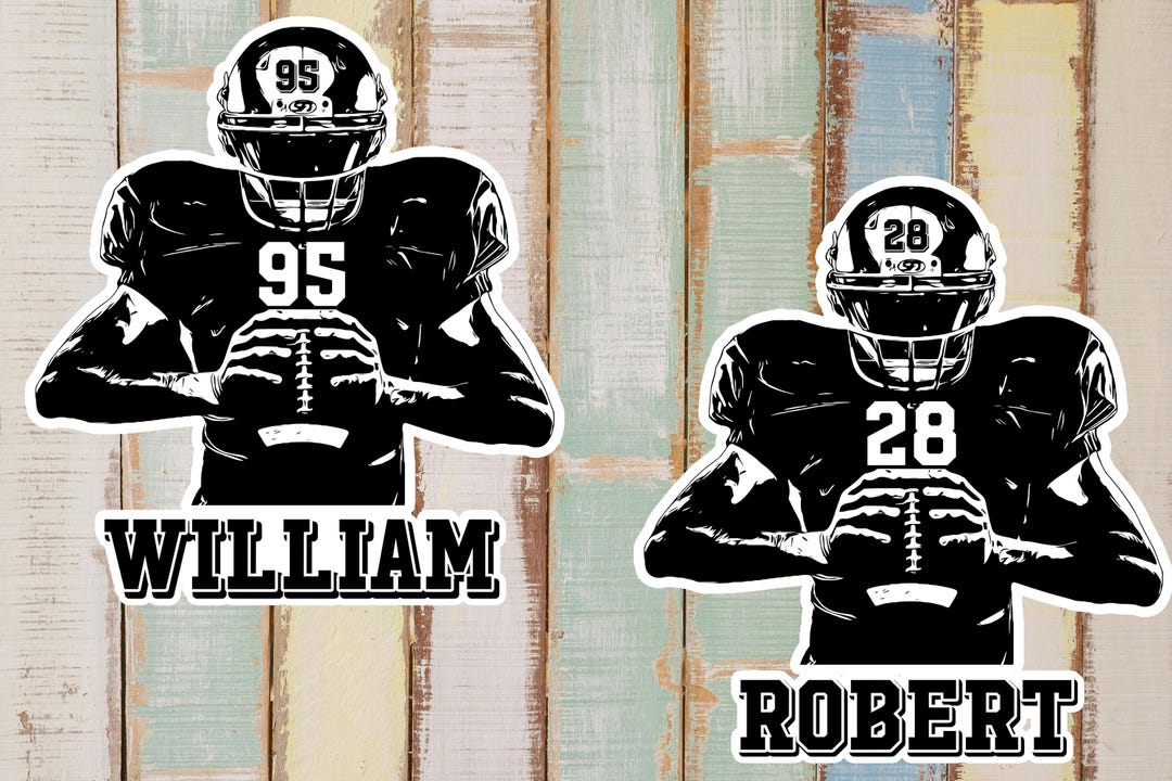 Custom Football Number Name Sticker Personalized Football Numbers ...