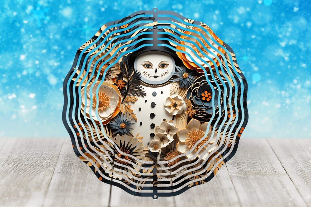 3D Snowman Wind Spinner PNG Design, 3D Snow Man Wind Spinner, Christmas ...