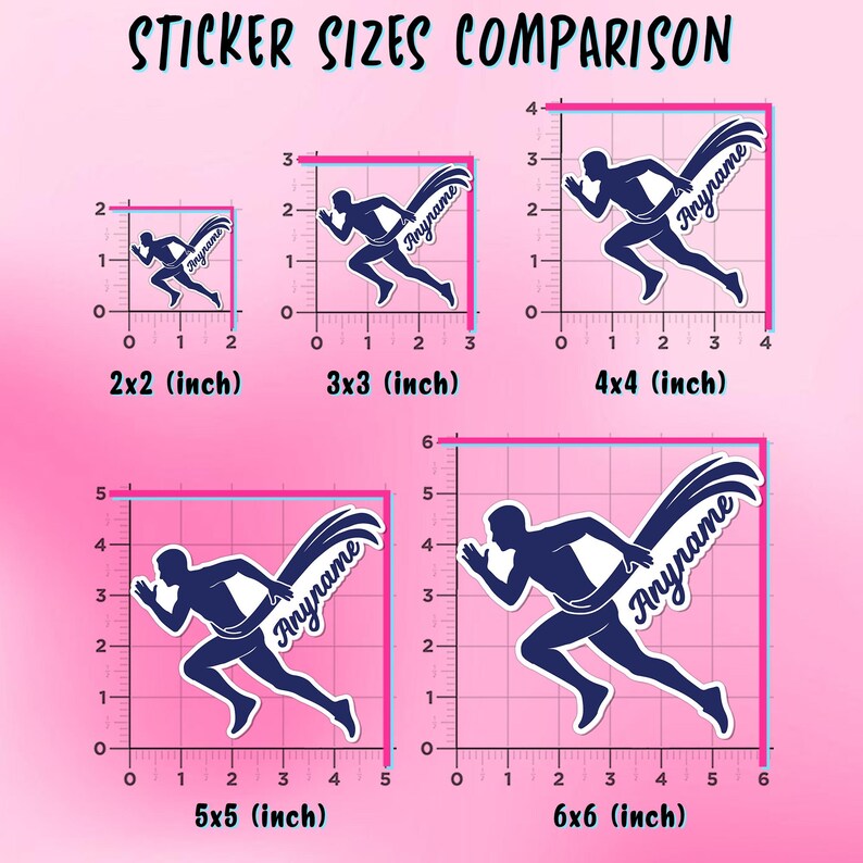 Custom Runner Name Sticker, Personalized Marathon Athlete Track and ...