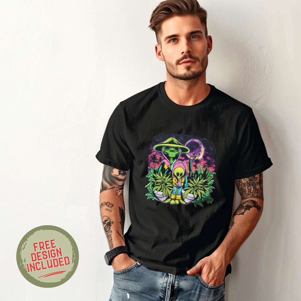 Cute Alien Smocking Cannabis T-shirt PNG, Instant Download, Area 420 T-shirt Design, Tee Unisex ...
