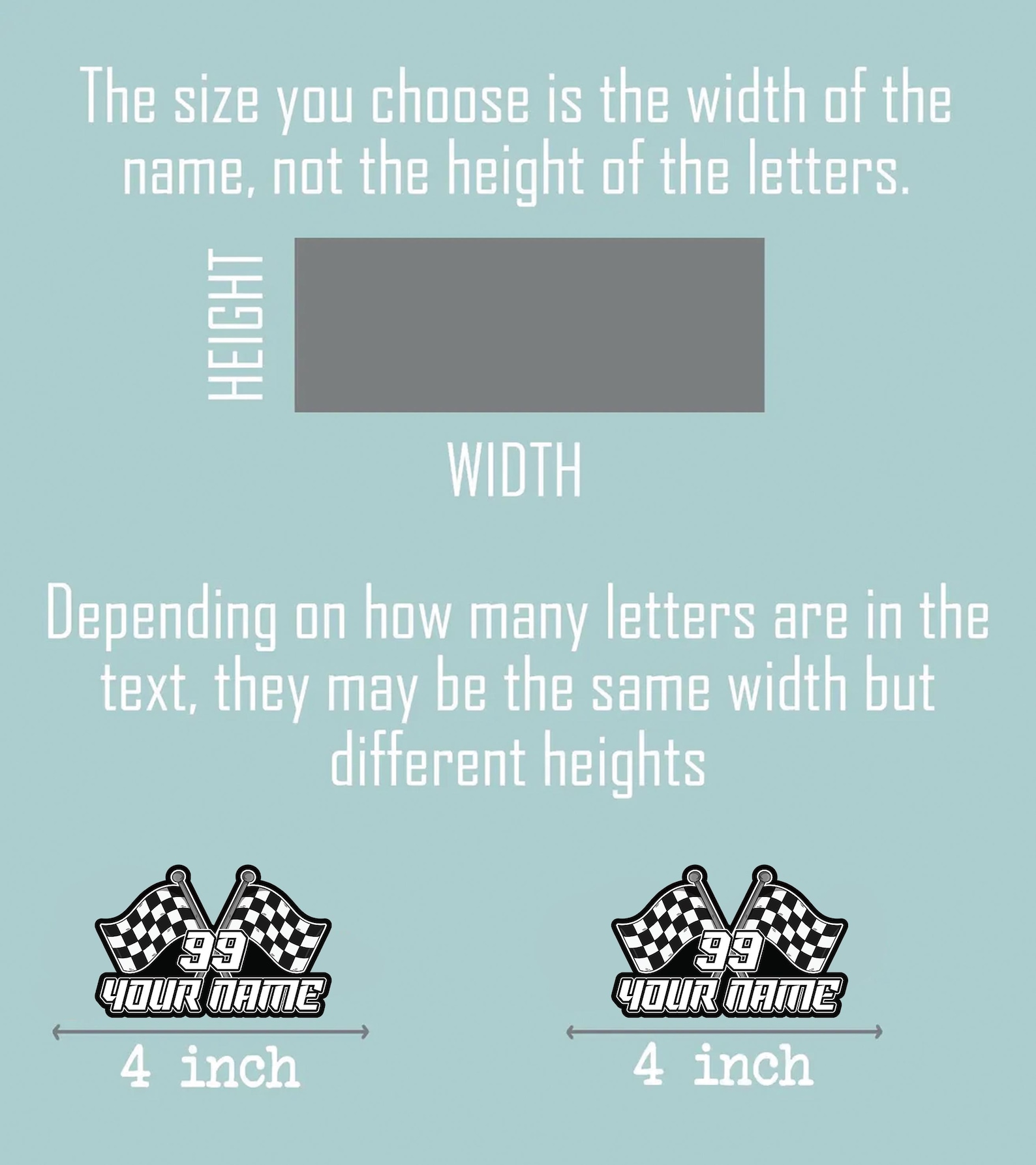 Custom Racing Sticker Personalized Race Name Number Text Stickers Decal ...