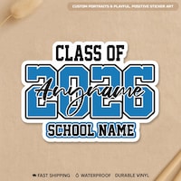 SENIOR Year Sticker Pack Blue , Class of 2026 - Etsy