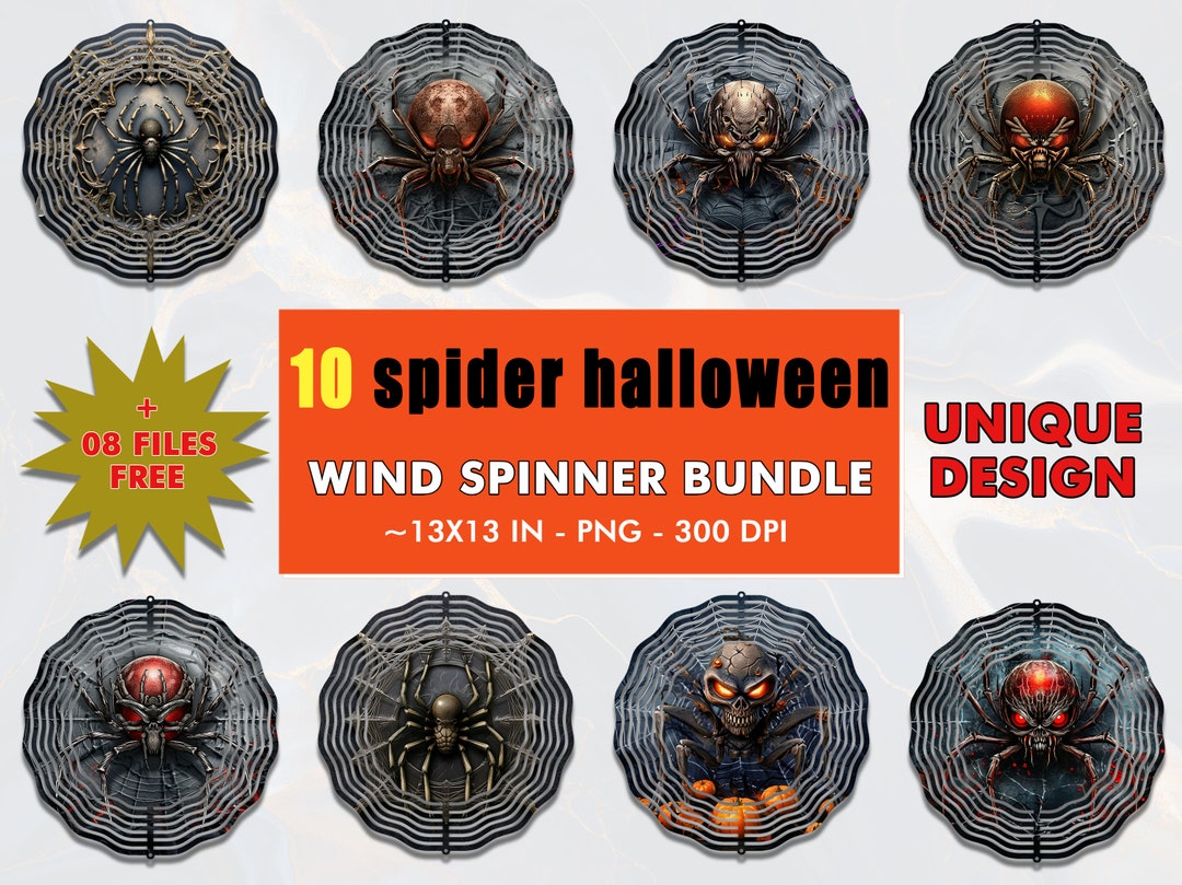 Halloween 3D Spider Wind Spinner PNG, 10 File PNG Halloween 3D Spider ...
