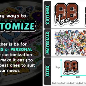 Custom Football Number Name Sticker Personalized Football Team Decal ...