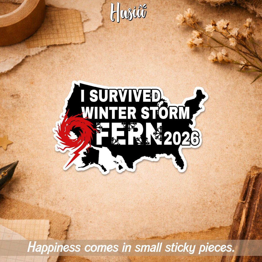 I Survived Winter Storm Fern 2026 Sticker, Snowstorm Memory Winter ...