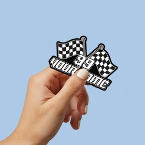 Custom Racing Sticker Personalized Race Name Number Text Stickers Decal ...