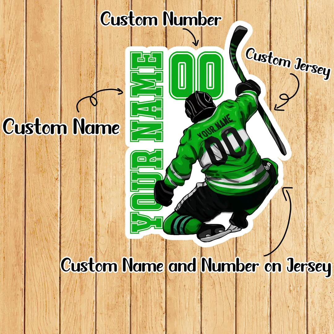 Personalized Name Number Hockey Jersey Back Side Waterproof Die-cut ...