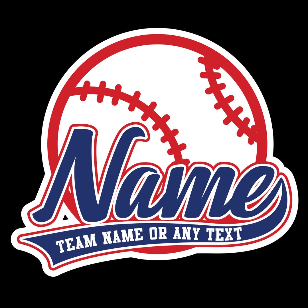Custom Baseball Logo Sticker Personalized Name Baseball Softball Family ...
