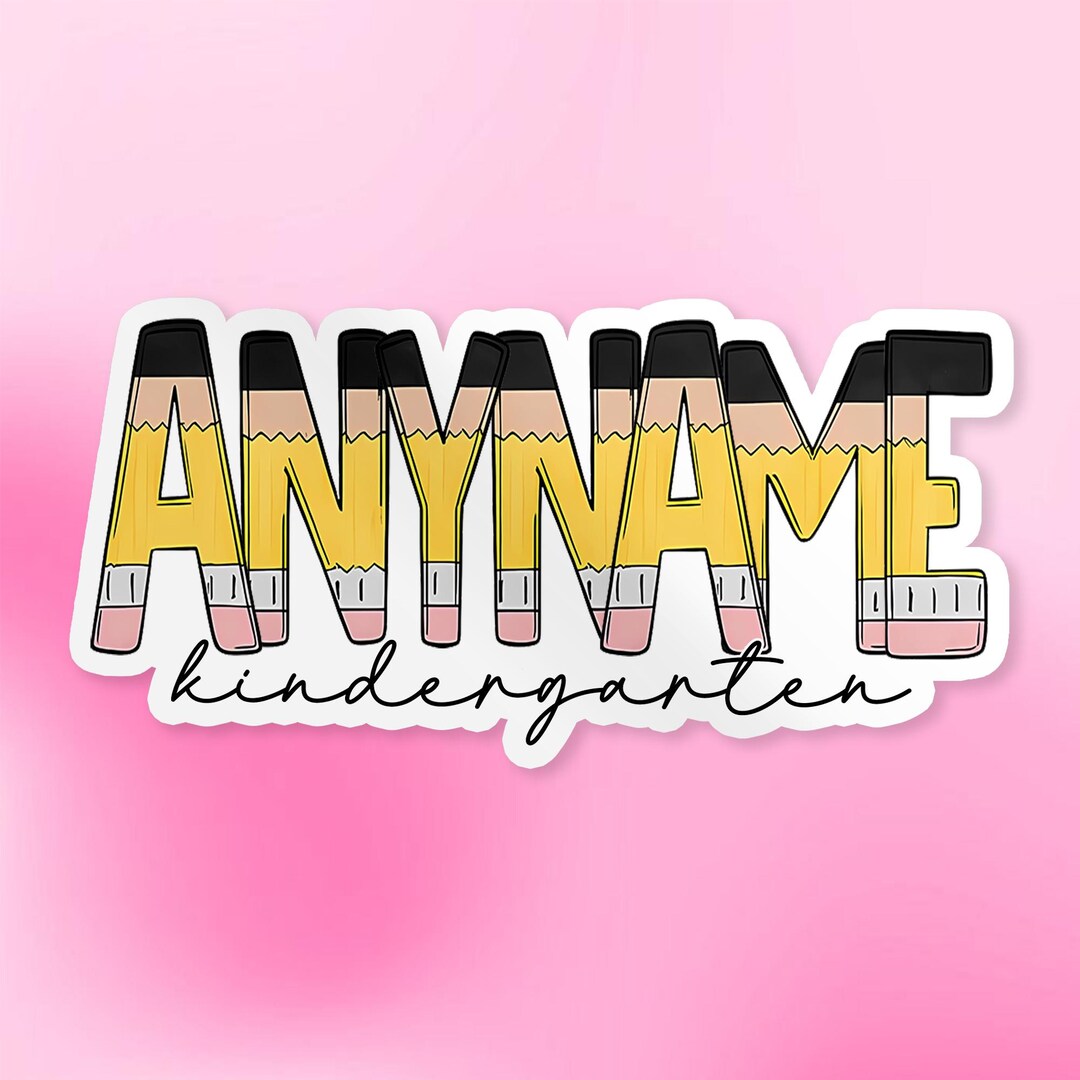 Custom Kindergarten Kids Name Sticker, Personalized Toodler Boys Girls ...