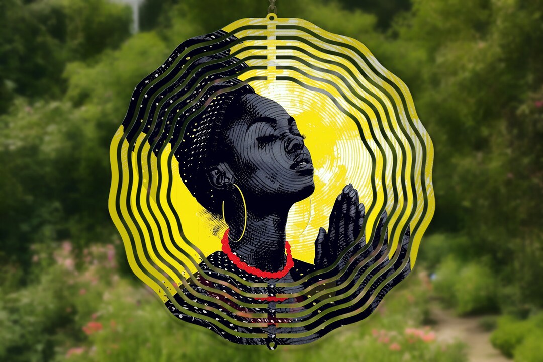 Black African American Afro Girl Wind Spinner PNG, Wind Spinner ...