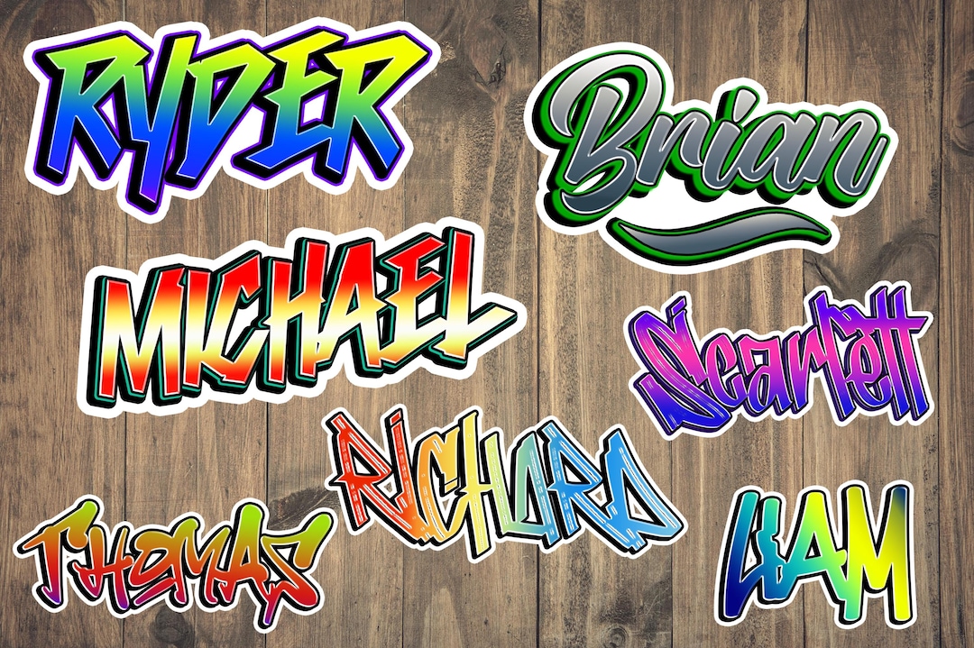 Custom Name Graffiti Street Style Hip Hop Yk2 Retro Stickers ...