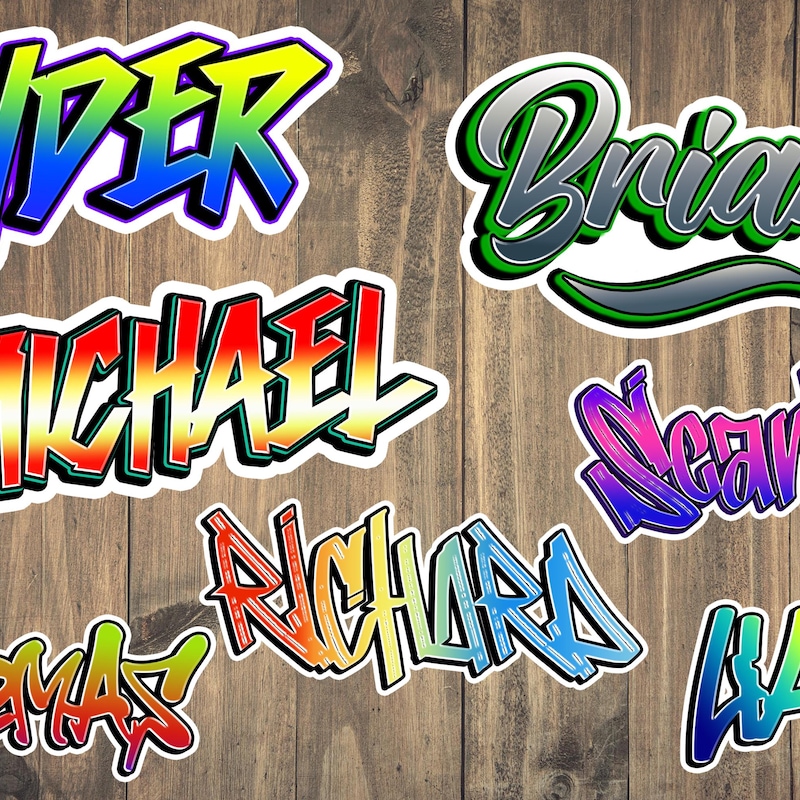 Graffiti Style Name Labels - Etsy