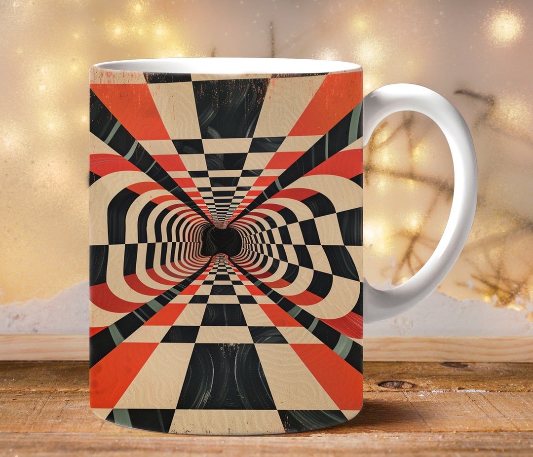 3D Abstract Geometric Mug Wrap, 11oz & 15oz Mug Template, Mug ...