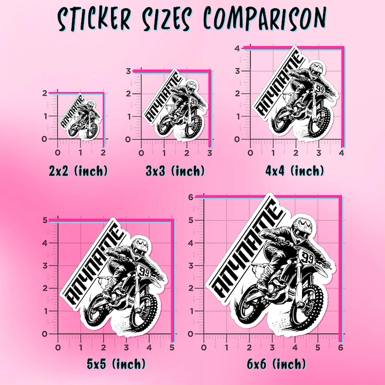 Custom Motocross Rider Sticker, Personalized Dirt Bike Number and Name ...