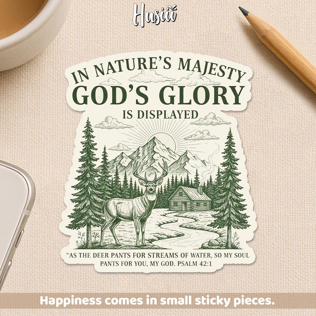 Men Christian Deer Bible Sticker, Outdoorsman Hunting Faith Jesus ...