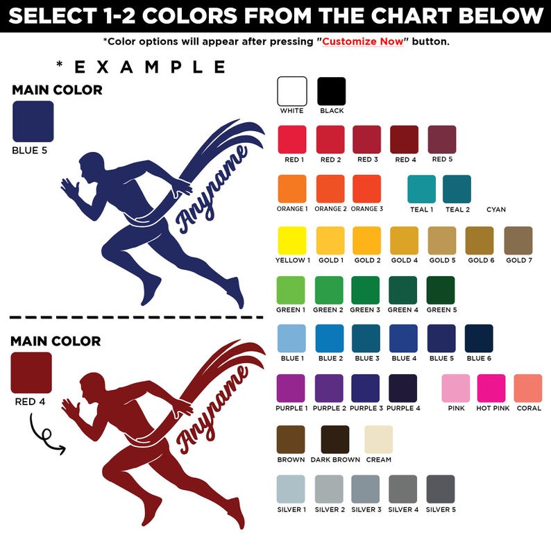 Custom Runner Name Sticker, Personalized Marathon Athlete Track and ...
