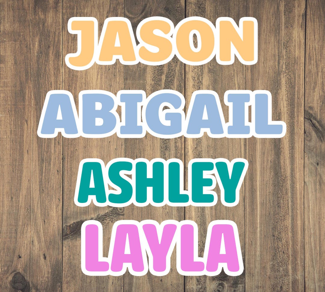 Custom Name Stickers Waterproof Die-cut Vinyl Name Labels for Cups ...