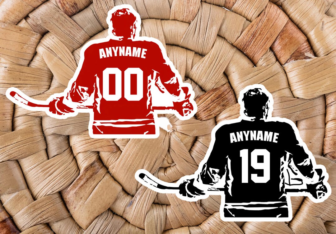 Custom Name Number Ice Hockey Jersey Sticker Hockey Player Number ...