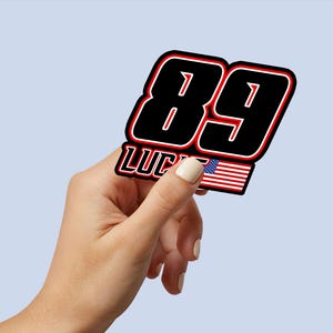 Custom Racing Number Name Flag Die-cut Waterproof Vinyl Sticker for ...