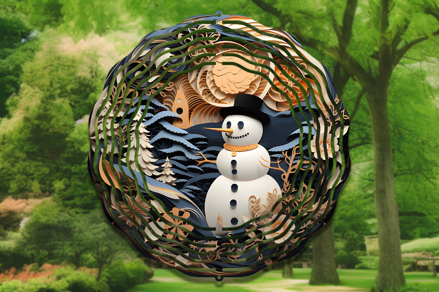 3D Snowman Wind Spinner PNG Design, 3D Snow Man Wind Spinner, Christmas ...
