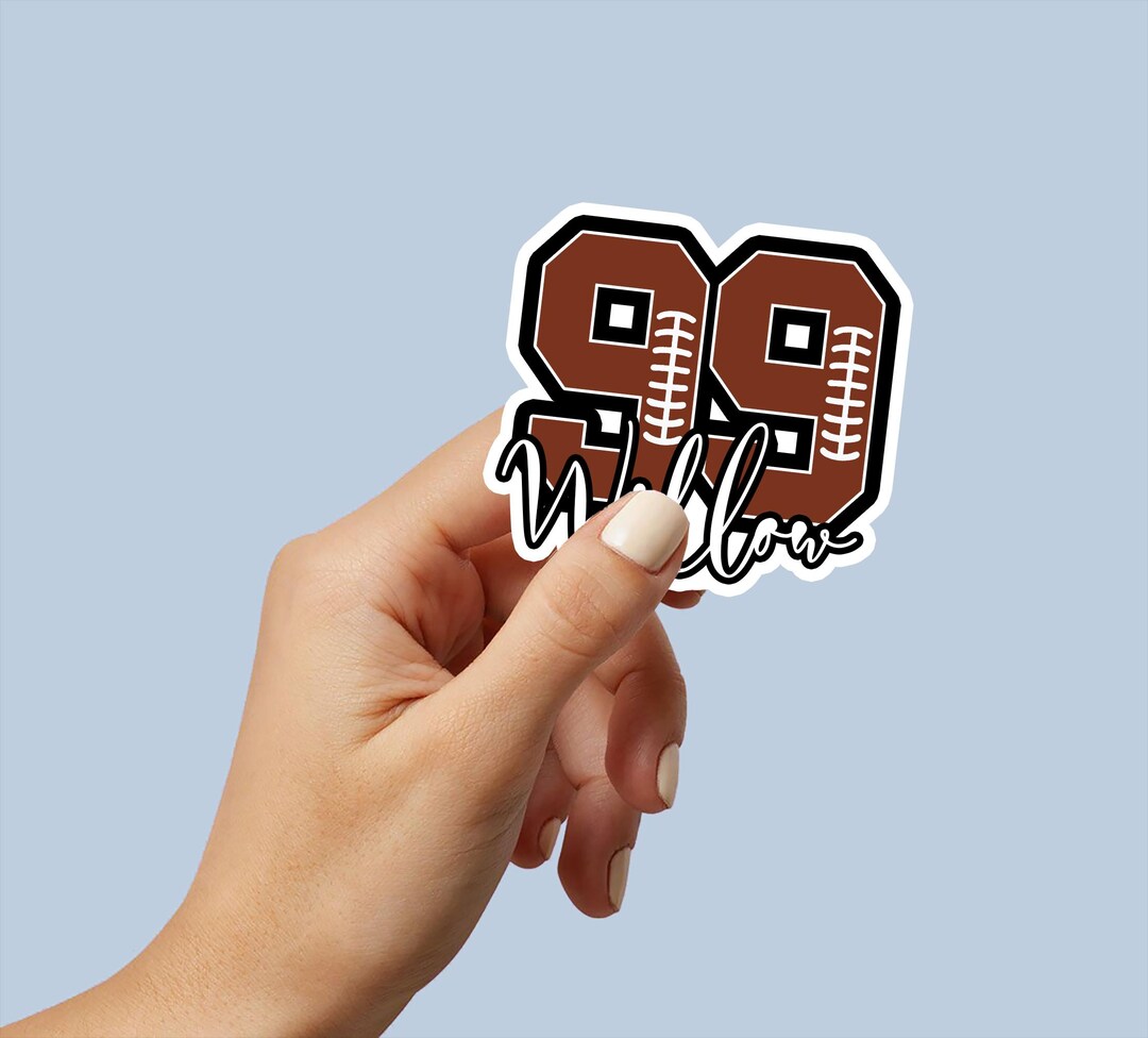 Custom Football Number Name Sticker Personalized Football Team Decal ...