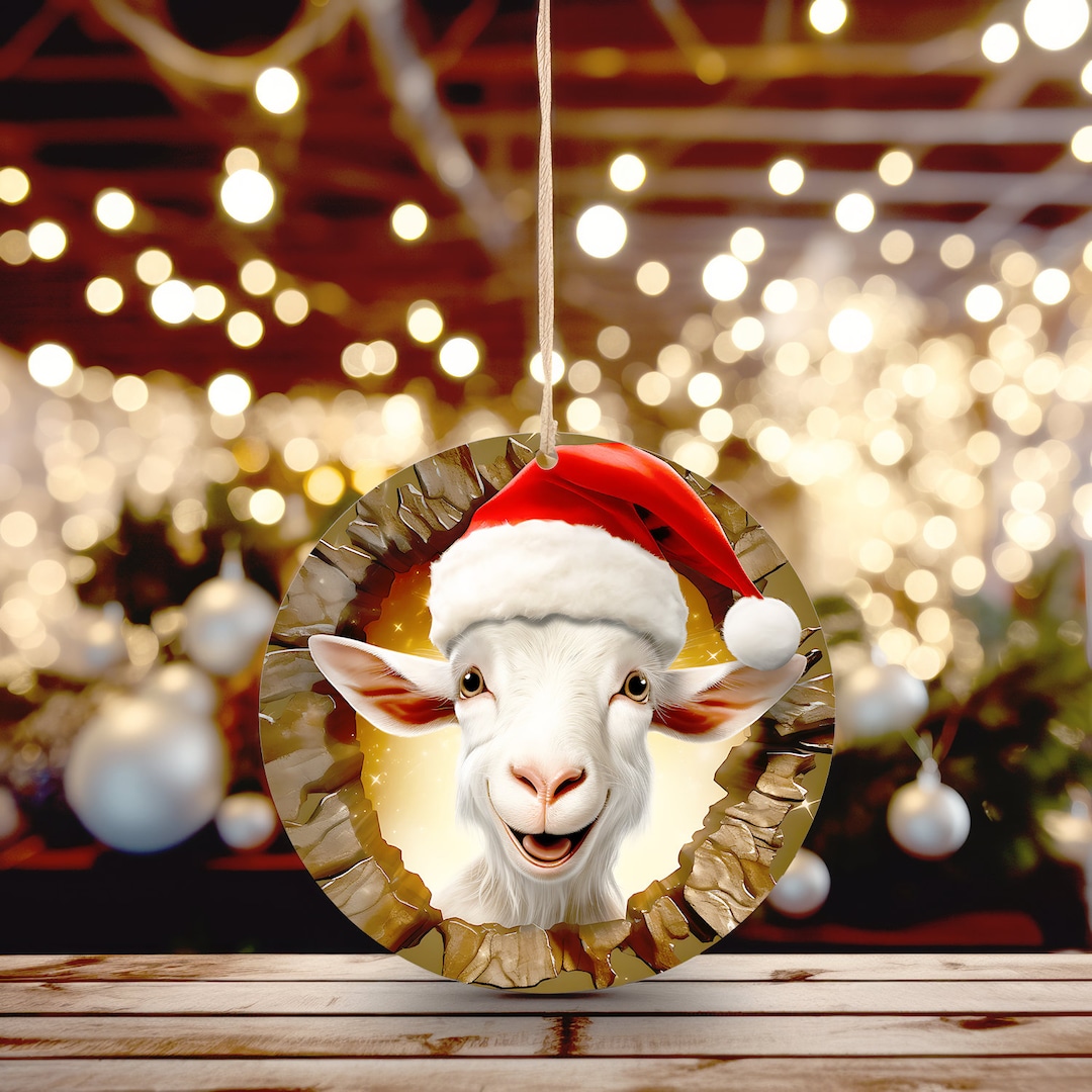 Goat 3D Christmas Ornament PNG, Farm Animal 3D Christmas Ornament, Wind ...
