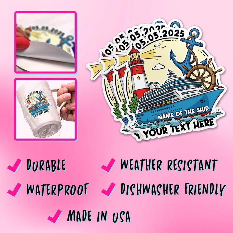 Custom Family Cruise Sticker, Personalized Cruises Summer Trip, Outdoor ...