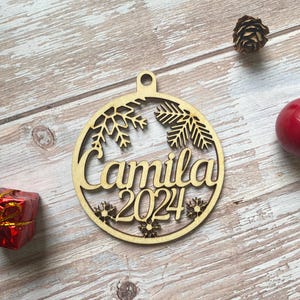 Personalized Christmas Wooden Hollow Ornaments Xmas Tree Hanging Tags ...