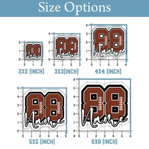 Custom Football Number Name Sticker Personalized Football Team Decal ...