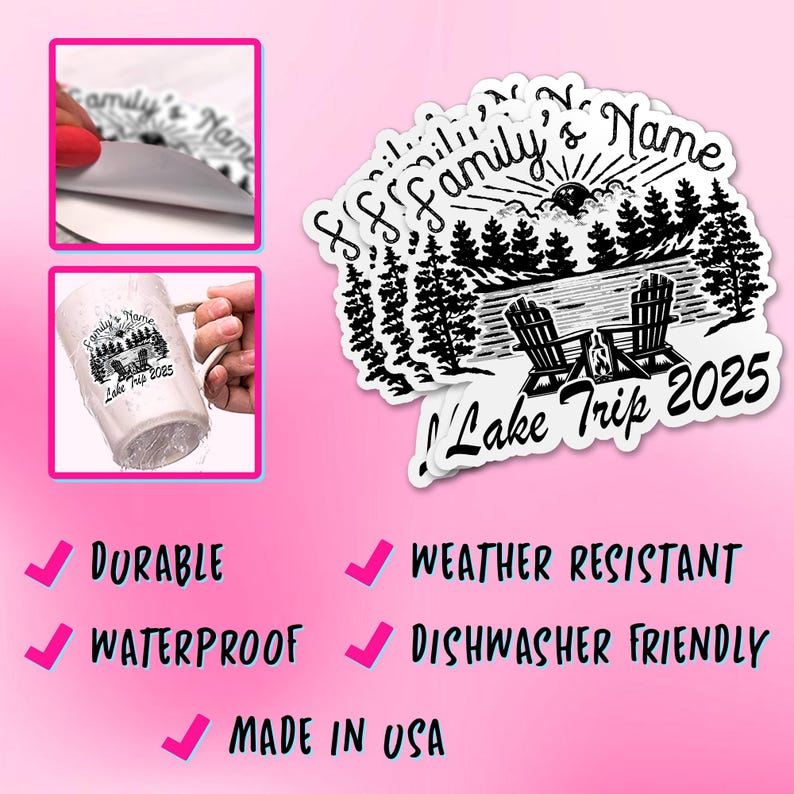 Custom Family Name Sticker, Personalized Girls Trip Decal for Family ...