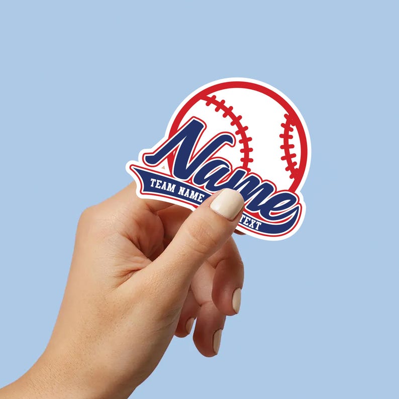 Custom Baseball Logo Sticker Personalized Name Baseball Softball Family ...