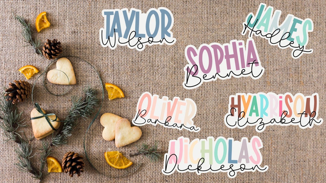 Custom Name Sticker Personalized First and Last Name Sticker Customized ...